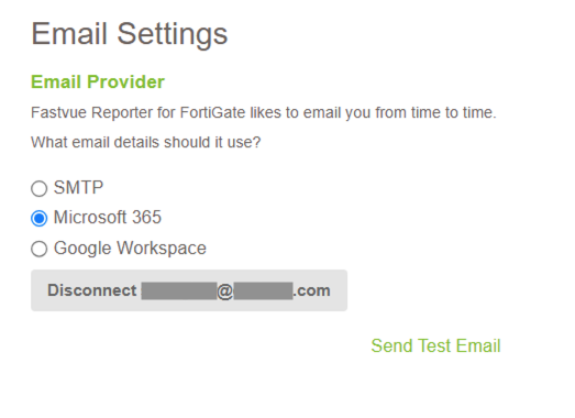 Configuring Fastvue Reporter's Email Settings to use Microsoft 365